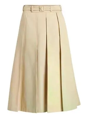 PATOU Pleated Midi Skirt - Neutrals