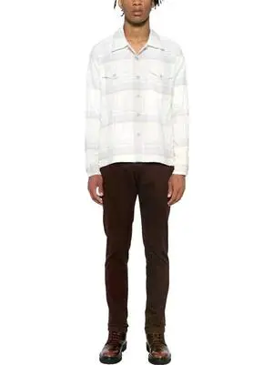 Eleventy Checked Cotton Shirt - White