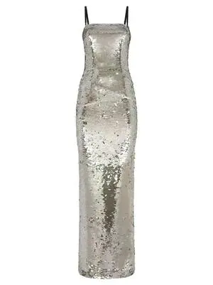 Dolce & Gabbana Embellished Maxi Dress - Silver