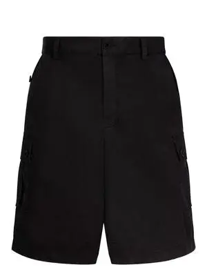 Dolce & Gabbana Logo Plaque Cargo Shorts - Black