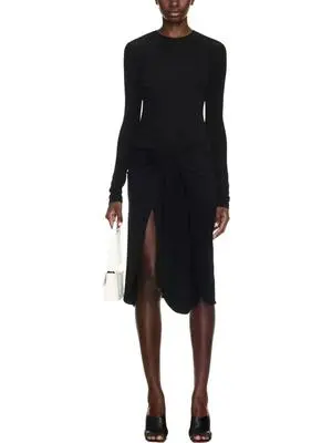 Off-White Twist-detail Midi Dress - Black