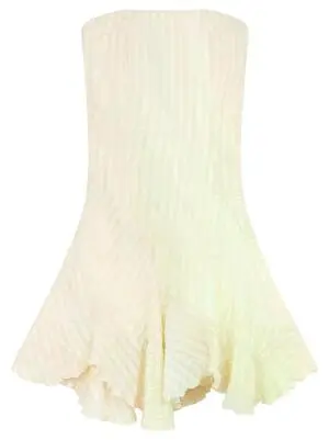 DONDE ESTEBAN Navarin Silk Strapless Dress - Neutrals