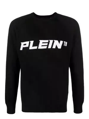 Philipp Plein Logo Print Crew Neck Jumper - Black