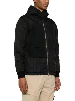 Stone Island Stone Island Quilted Jacket With Detachable Compass Badge Black
