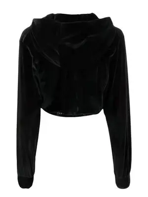 Philipp Plein Embellished Velour Hoodie - Black