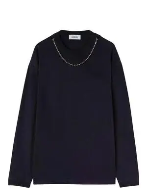 AMBUSH Chain-embellished Cotton Sweatshirt - Blue
