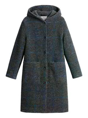 Woolrich Gentry Coat With Check Pattern - Grey