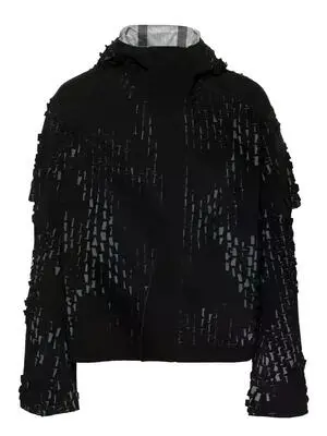 HELIOT EMIL Lasercut Pattern Hooded Jacket - Black