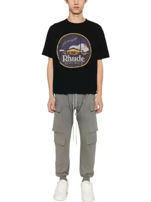 Rhude Logo-print Cotton T-shirt - Black