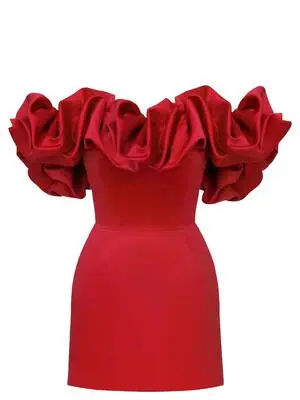 POST MERIDIEM Meringue Mini Dress - Red
