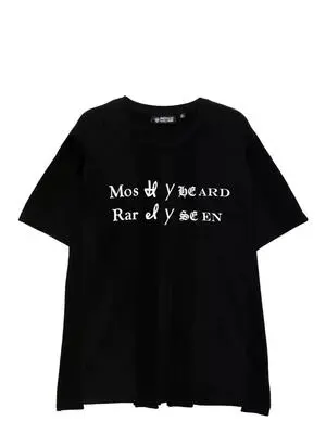 MOSTLY HEARD RARELY SEEN Spliced Luxury Mock T-shirt Black