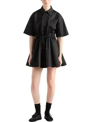 Prada Re-nylon Flared Mini-dress - Black