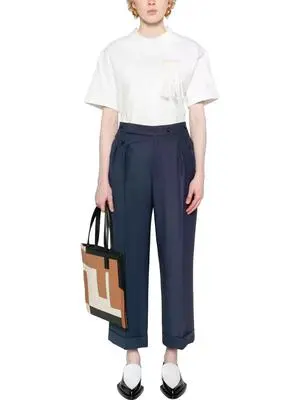 Victoria Beckham Cropped Tailored Trousers - Blue