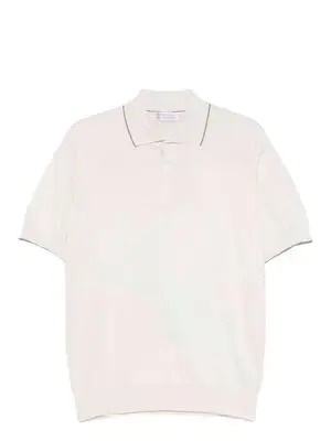 Brunello Cucinelli Contrasting-trim Polo Shirt - Neutrals
