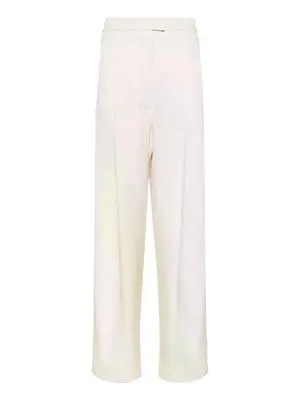 Philosophy Di Lorenzo Serafini Slub Pleated Straight Leg Trousers - Neutrals