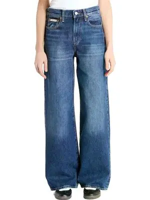 Calvin Klein Wide Leg Tinted Denim - Blue