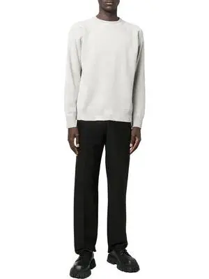 BARRIE Cashmere-cotton Blend Crew Neck Sweatshirt - Grey