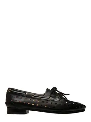 Bally Leather Perforated Loafers - Black