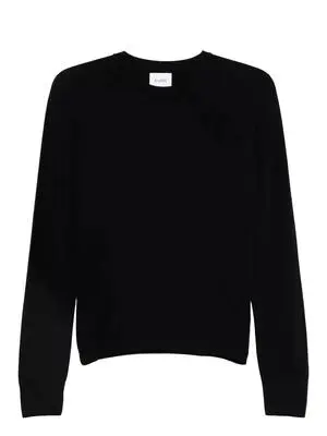 BARRIE Crew Neck Long Sleeve Top - Black