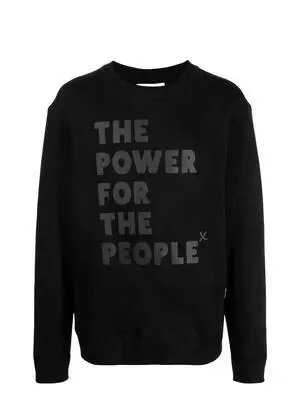 THE POWER FOR THE PEOPLE Logo Print Sweatshirt - Black