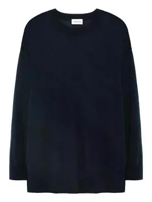 P.a.r.o.s.h Crew-neck Sweater With Side Slits And Ribbed Trim - Blue