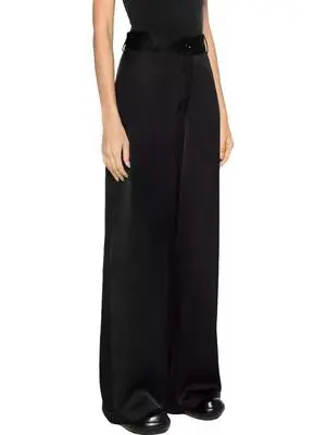 JIL SANDER High-waisted Wide-leg Trousers - Black