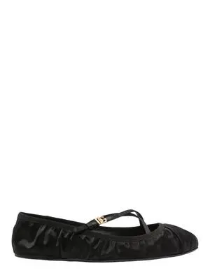 Dolce & Gabbana Logo-buckle Ballet Flats Black