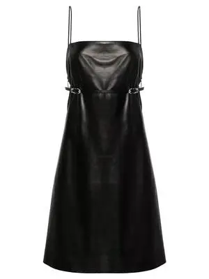 Givenchy Belted Leather Mini Dress - Black