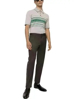 Dolce & Gabbana Tailored Trousers With Logo Trim - Grey