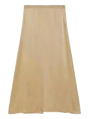 FORTE_FORTE Satin Midi Skirt - Neutrals