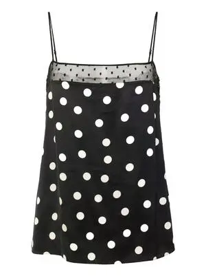 Stella McCartney Polka-dot Satin Top - Black