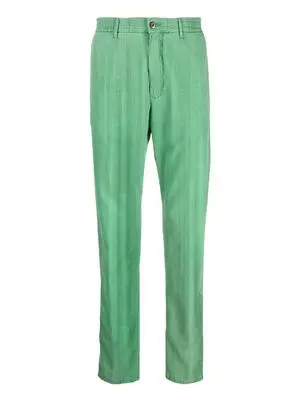 Incotex Striped Straight-leg Trousers - Green
