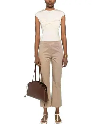 Max Mara S Max Mara Felice Cropped Flare Trousers Brown