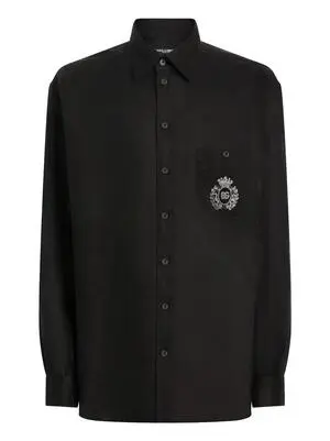 Dolce & Gabbana Logo-embroidered Shirt - Black