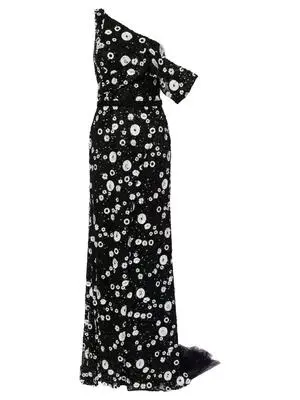 SAIID KOBEISY Tulle Off-shoulder Gown - Black