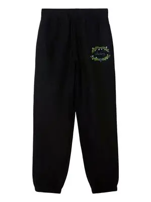 Burberry Logo Embroidered Track Pants - Black