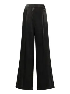 Michael Kors Georgette Pleated Wide-leg Trousers - Black
