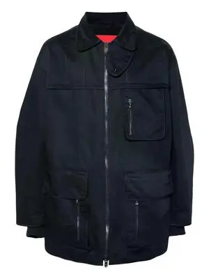 FERRARI Quilted Cargo Coat - Blue