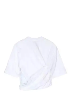 LITKOVSKA Graceful Draped Cotton T-shirt - White