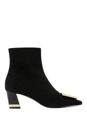ROBERTO FESTA Roberto Festa Black Calf Suede Sculpted Heel Boots