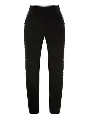 Alexander McQueen Eyelet-detail Slim-cut Trousers - Black