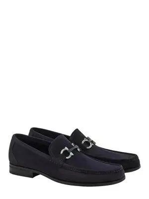 FERRAGAMO Gancini Buckle Loafers - Blue