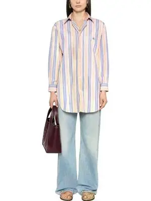 Etro Striped Cotton Shirt - Blue