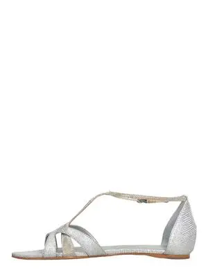ANDREA CARRANO Two-tone Flat Sandals - Silver