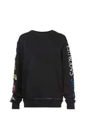 HACULLA. Haculla Mad Max Crewneck Sweatshirt With Embellished Sleeves