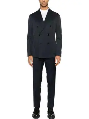 LARDINI Brooch-detail Blazer - Blue