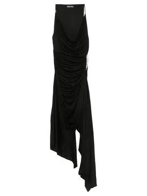David Koma Crystal-claw Embellished Asymmetric Midi Dress - Black