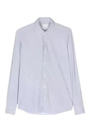 DELL'OGLIO Geometric-print Long-sleeve Shirt - White