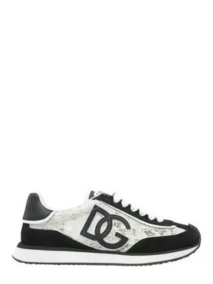 Dolce & Gabbana Lace Logo-patch Sneakers - Black