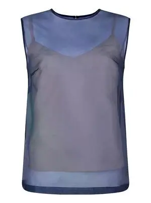 P.a.r.o.s.h Sleeveless Crew Neck Blouse - Blue